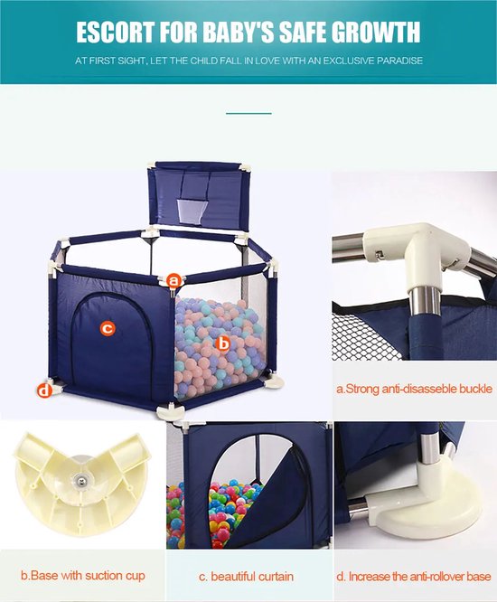 Box Voor Kinderen Baby Hek Veiligheidsbarrières Kinderen Bal Zwembad Baby Speeltuin... | bol.