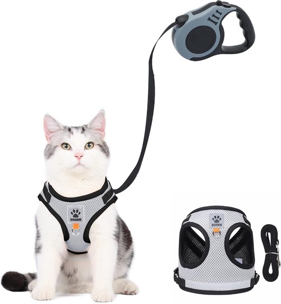 Kattentuigje met riem, automatisch kattenharnas voor kleine honden met ...