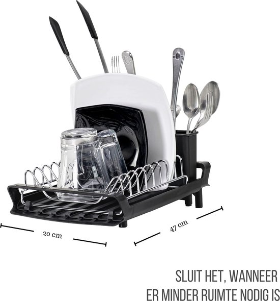 Afdruiprek, Compact Uitschuifbaar Afdruiprek, Afvoer naar Gootsteen ...