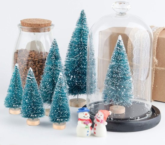 miniatuur pijnbomen sisal bomen met houten basis,20 pcs mini kerstboom ...
