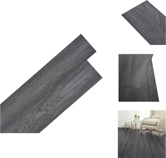 vidaXL PVC Vloerplankenset - Zelfklevend - 91.5 x 15.2 cm - Zwart en ...