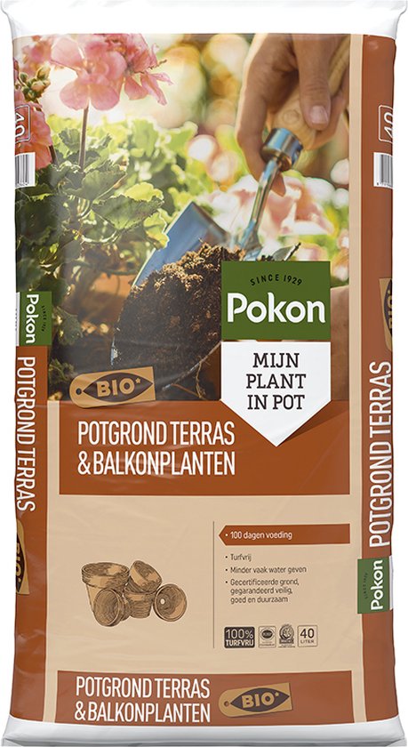 Pokon Bio Potgrond voor Terras & Balkonplanten - 40l - potgrond ...