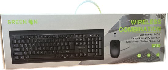 originele GreenOn- Draadloze Toetsenbord en muis- Wireless combination ...