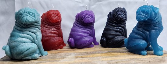 Kaars Pug Groot 12x9 cm | bol