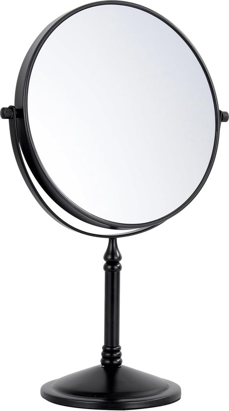 Cosmetic Mirror Black Standing Makeup Mirror with Magnification 5x/1x ...