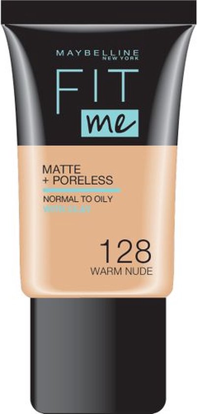 Maybelline Fit Me Matte + Poreless Foundation - 128 Warm Nude - 18 ml | bol