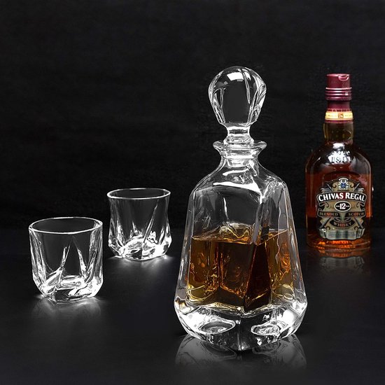 Luxe Whisky Karaf en Glazen Set - Een 650 ml Kristallen Whiskey ...