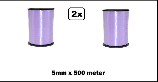 2x Krullint lila 5mm x 500meter krul lint kerst thema feest decoratie ...
