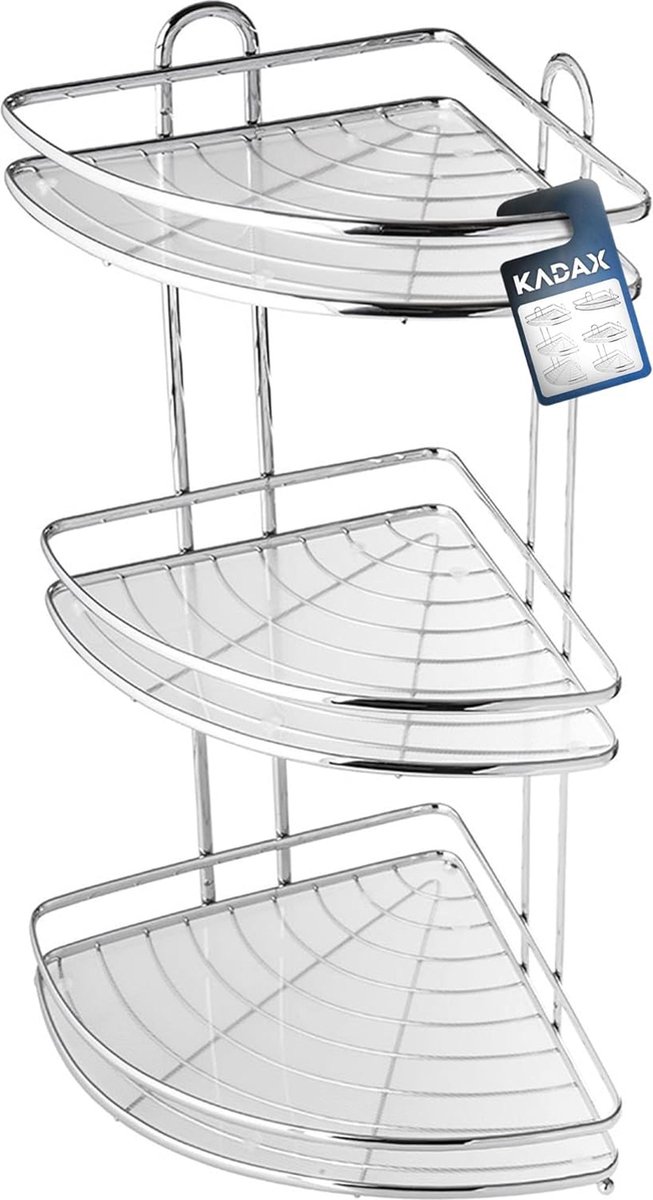 Hoekwandplank Douche Mandje gemaakt van Chroom Staal voor de Badkamer | bol