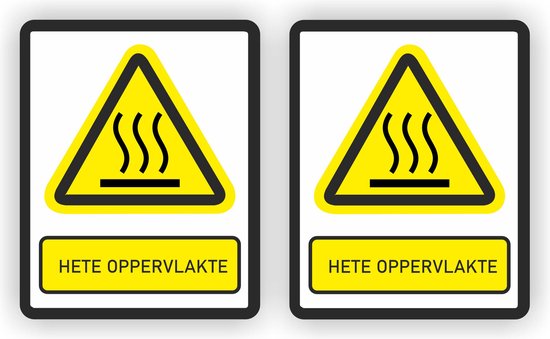 Jerma - Heet oppervlak - ISO norm - sticker - set 2 stuks - 14 x 18 cm ...