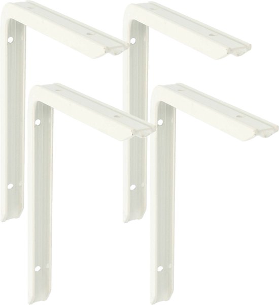 AMIG Plankdrager/planksteun - 4x - aluminium - gelakt wit - H120 x B80 ...