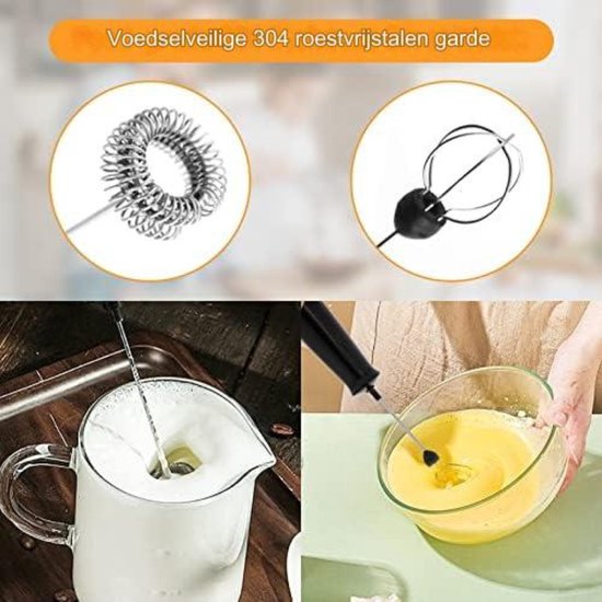 Opschuimer voor Melk - Melkopschuimer Electrisch met dubbele garde, USB-C oplaadbare... | bol
