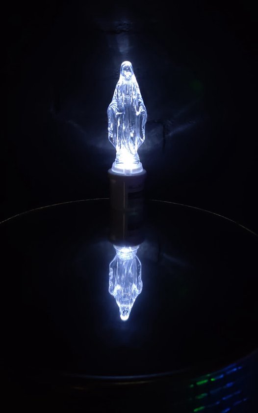 Maria-Led verlichting- Transparant-Blauw-21cm- Grafdecoratie - Uitvaart ...