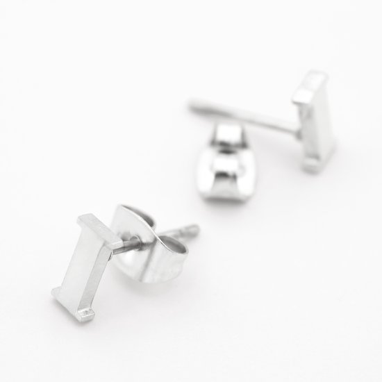 Initiaal Oorbellen met Letter I Zilverkleurig - Naam Sieraad Cadeau ...