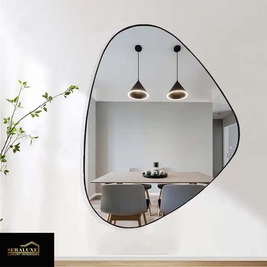 SERALUXE Designer Spiegel 49 x 76,2 cm - Organische Vorm - Asymmetrisch ...