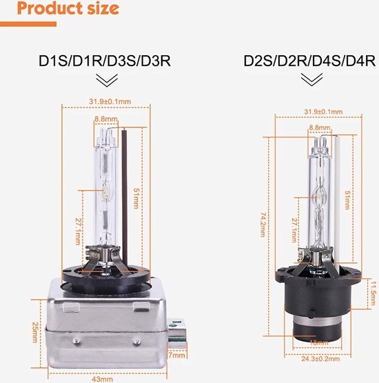 Xenon D4S Lampen 5000K (Set van 2): Helder Wit Licht voor Grootlicht ...