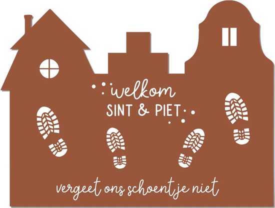 Label2X - Sinterklaas schoenzetmat - XL - Buigzaam - Roest - 4 ...