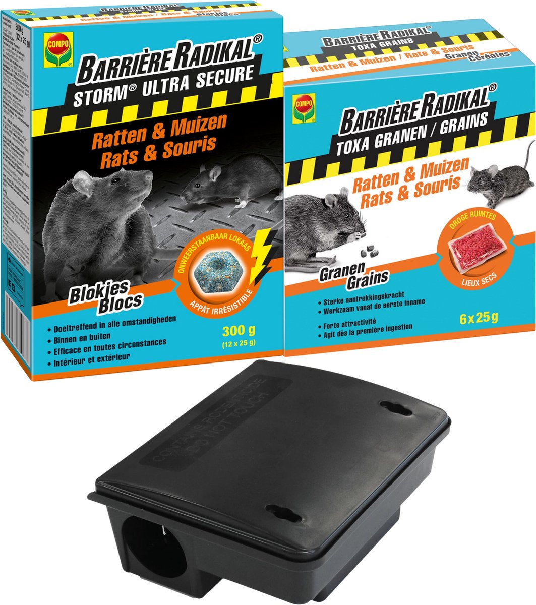 Ratten en muizen bestrijdingspakket - Barriere Radikal Storm Ultra blok ...