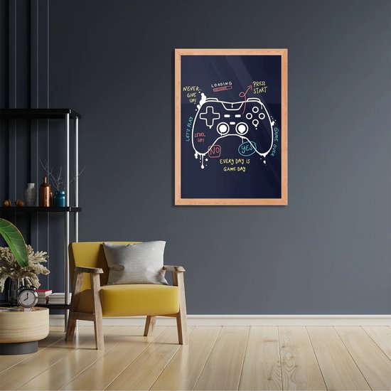 Poster Game Controller Rechthoek Verticaal Met Lijst XL (50 X 70 CM ...