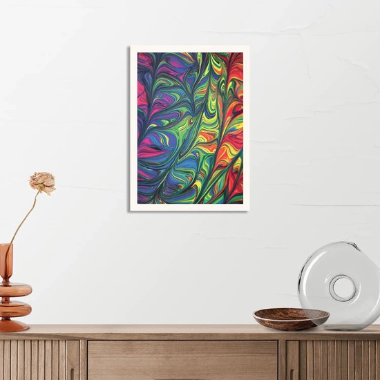 Poster Verf Kleuren Gemengd Rechthoek Verticaal Met Lijst XL (50 X 70 ...