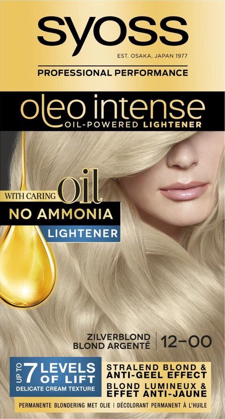 SYOSS Oleo Intense 12-00 Zilverblond Haarverf - 1 stuk - Voordeelverpakking 3 stuks | bol