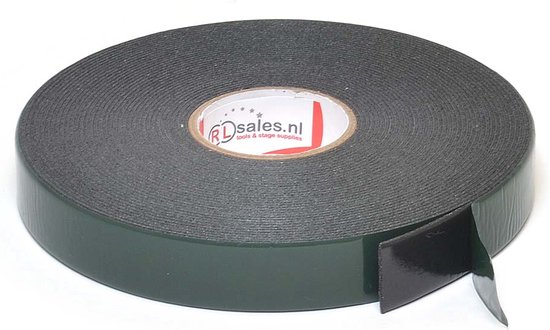 Dubbelzijdige foam tape - 19mm x 10m - Zwart | bol.com
