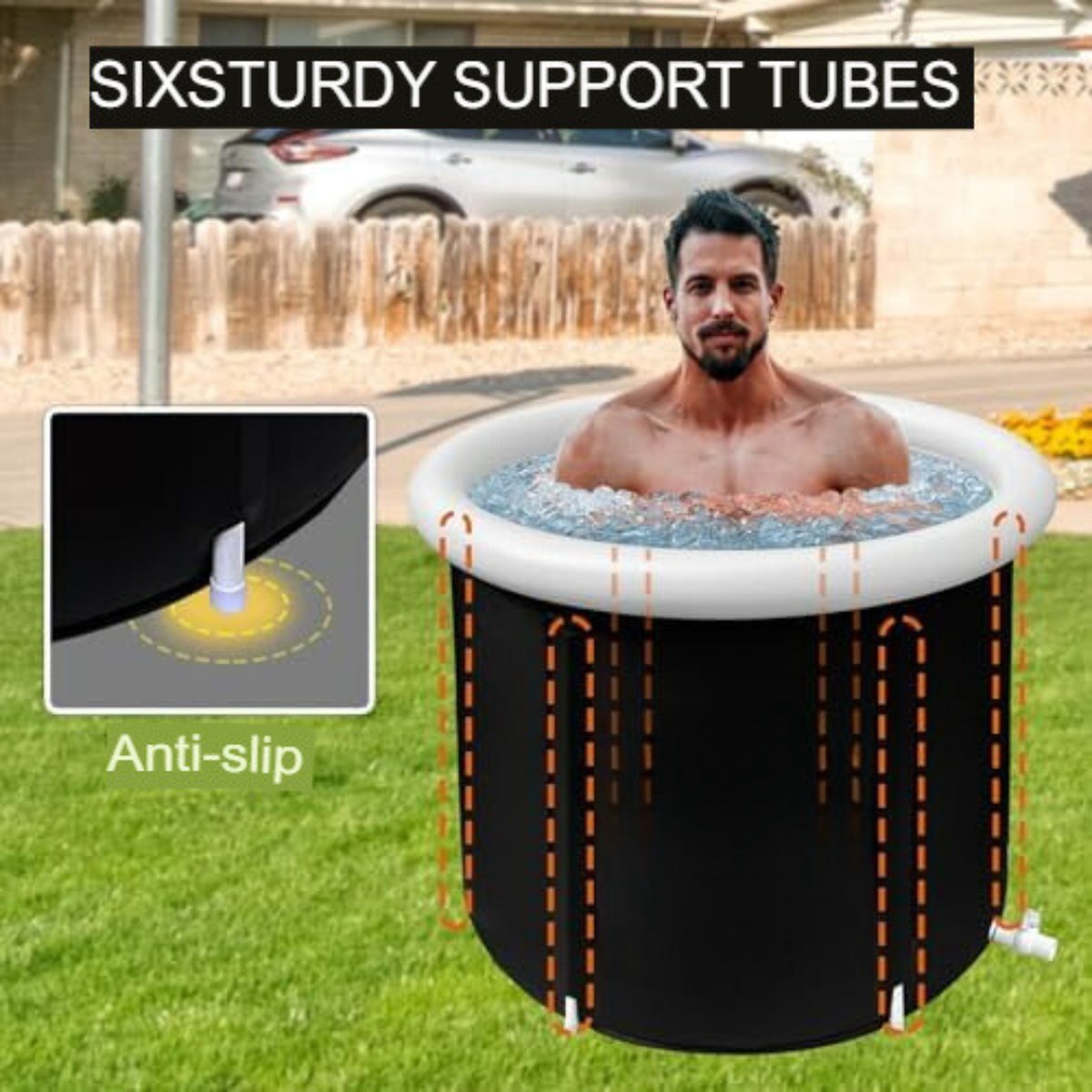 Ijsbad Opblaasbaar - Ice Bath - Dompelbad - Zwart - 80cm | bol