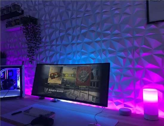 3D Wandpanelen, Wandtegels, 3D Diamant PVC-behang voor Speelkamer ...