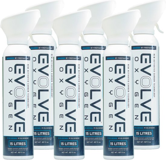 Evolve Oxygen 6x 15L - Pure Zuurstof (97%) - Zuurstoffles - 90L | bol