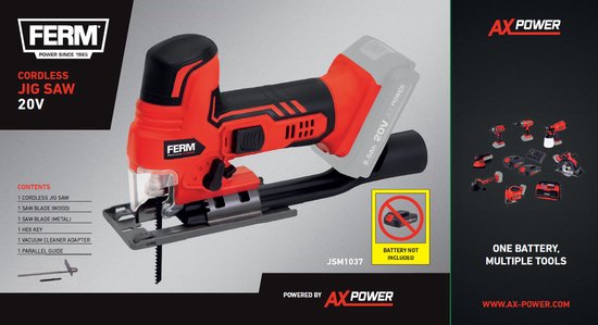 FERM - JSM1037 - Accu decoupeerzaag - 20V- AX Power - Snoerloos ...