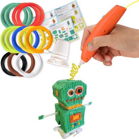 3D&Print 3D-Pen DIY Kit met Filament - Sjablonen - Wandelende Robots ...