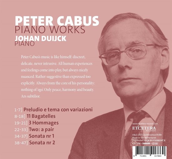 Johan Duijck - Peter Cabus: Piano Works (CD), Johan Duijck | Muziek | bol