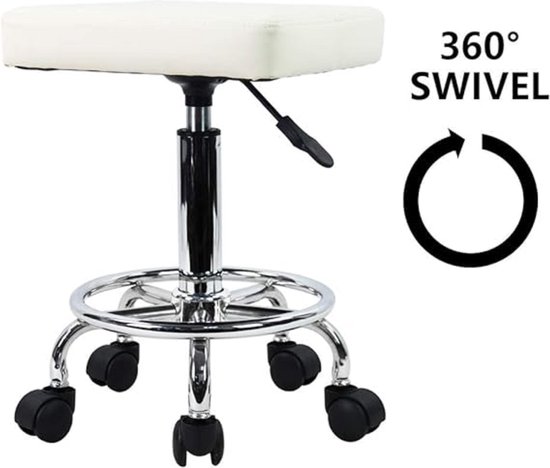 rolkruk - Roller Stool with Footrest Office Stools Height adjustable | bol