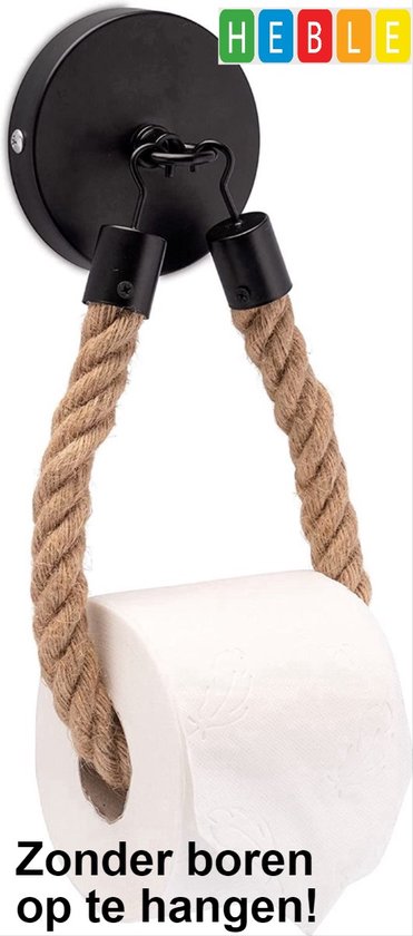 Zelfklevende WC Rolhouder Mat Zwart - Industrieel Toiletrolhouder ...