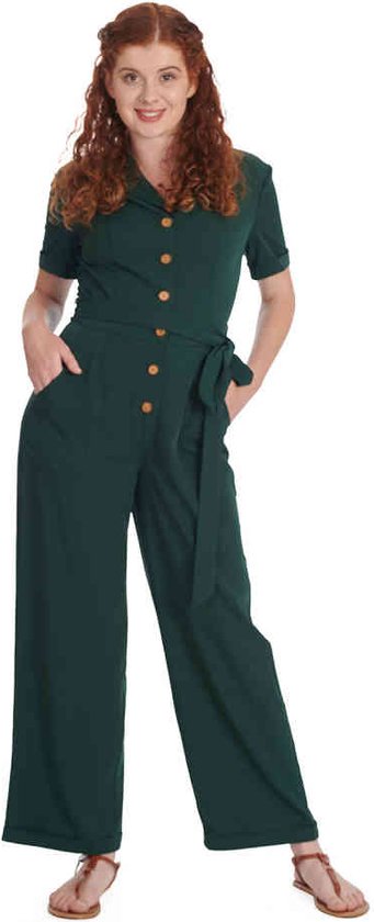Banned - Pleased As Punch Jumpsuit - M - Groen | bol