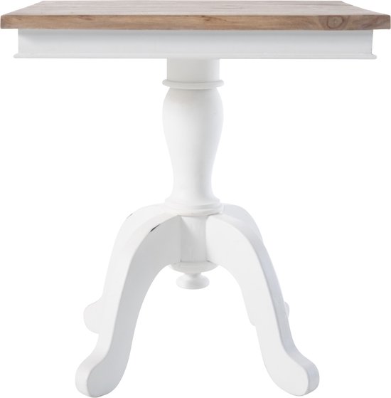 CLP Goa Bijzettafel - Side table - Salontafel - Massief hout - natura/wit 50 cm | bol