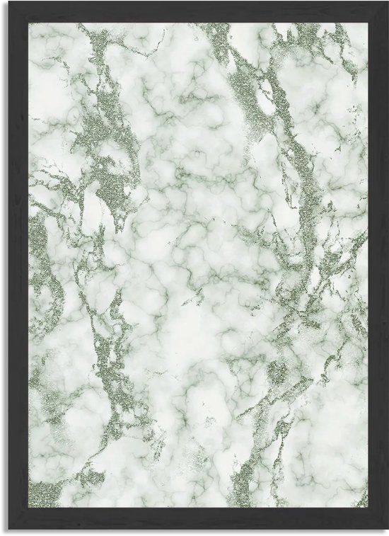 Poster Basis Marmer Look Groen Rechthoek Verticaal Met Lijst L (40 X 50 ...