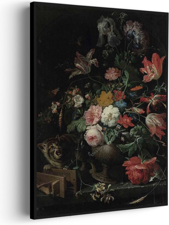 Akoestisch Schilderij Abraham Mignon De omvergeworpen ruiker 1660-1679 ...