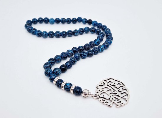Natuurstenen Autohanger "Blauwe harmonie"- Met metalen hanger "Qul ...