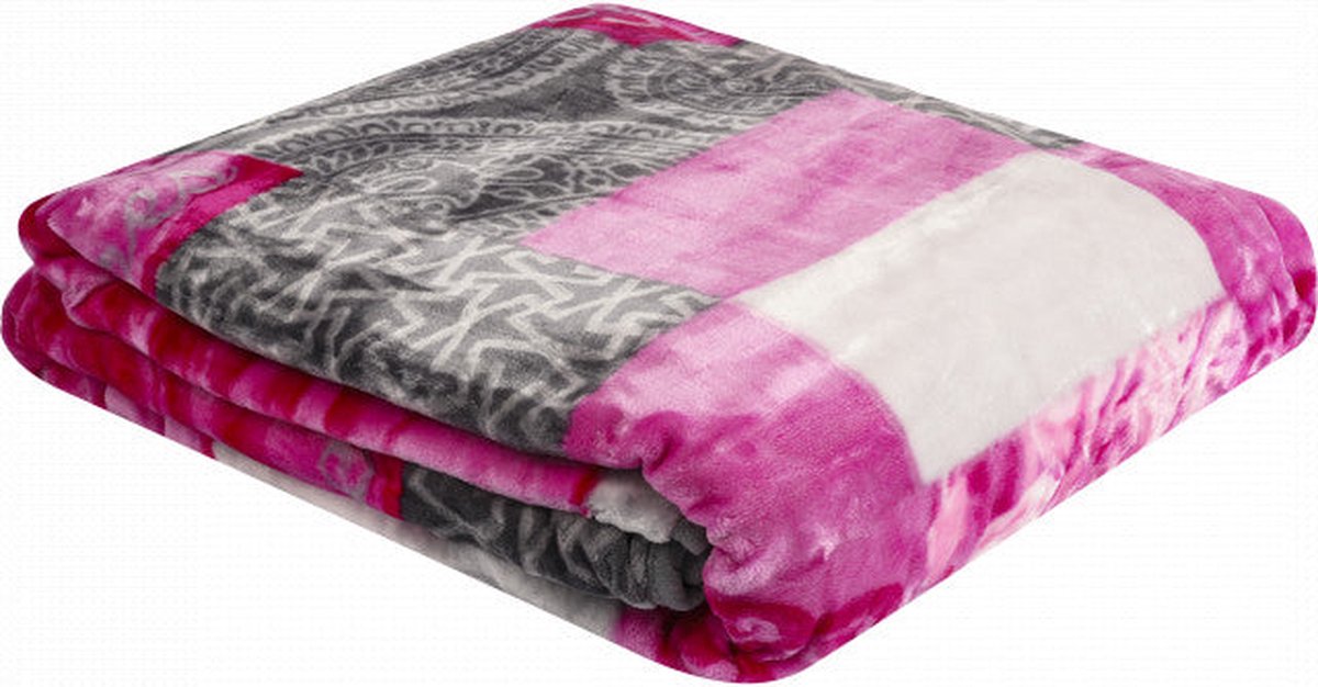 Garden rose luxe deken - 240x200 - pink | bol