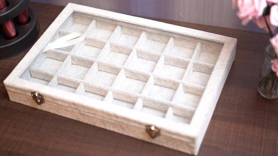 Belle Vous Grijs Velours Sieraden Organiser Display Doos Tray, 24 ...
