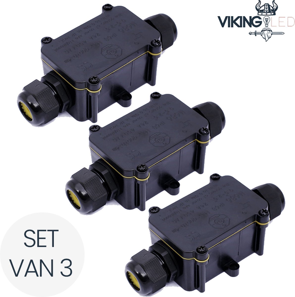 Set van 3 Waterdichte lasdoos - 2 voudig 6-11MM - IP68 - Waterproof ...