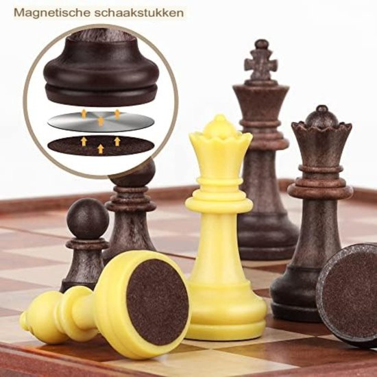 Dambord Met Damstenen - Damspel - Dambord Hout - Dambord Kinderen ...