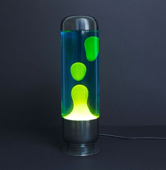 Balvi Lava Capsule Lamp - Aluminium & glas - Blauw/Limoen - 35x12.3x12 ...