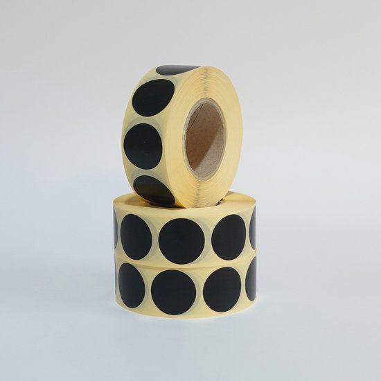 Blanco Stickers op rol 3x 1000ex. 25mm zwart | bol