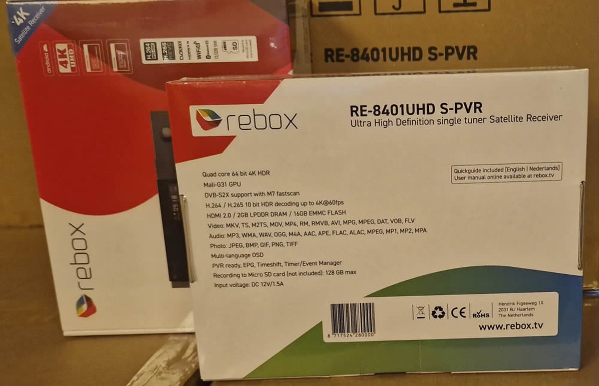 Rebox RE-8401UHD S-PVR 4K Android single-tuner satellietontvanger + 128GB opslag | bol