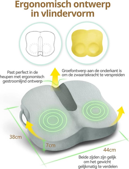 Orthopedisch Zitkussen met Traagschuimn Zitkussen voor Pijn in de ...