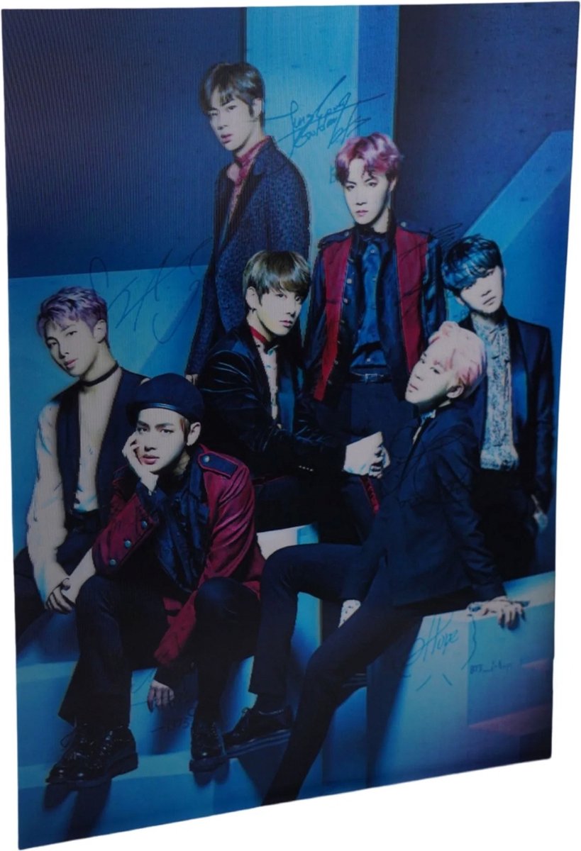 BTS Kpop Poster + Lijst 3D - 3D Effect - Handtekeningen/Zangers | bol