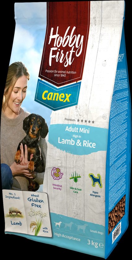 Hobby First Canex Adult Lamb & Rice Mini 3 kg - Hond | bol