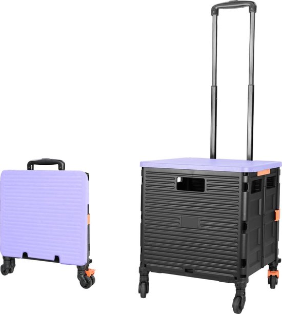 Opvouwbare trolley met wielen, 1,93 m3/50 kg roestvrij staal met hoge ...
